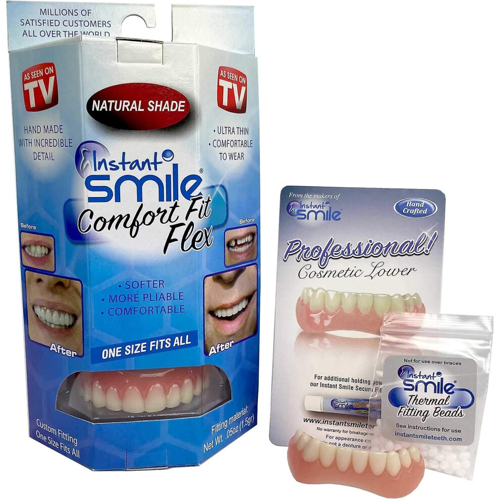 Instant Smile Comfort Fit Flex Teeth - Upper And Lower Matching Set ...