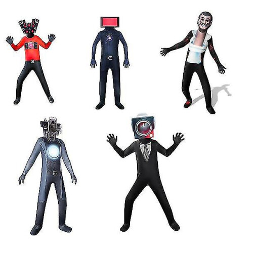 (130, Monitor) Halloween Boilersuit Skibidi Toilet Game Cos Suit Toilet ...