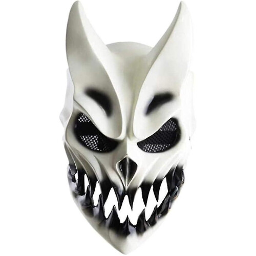 (White) Demon Mask, Slaughter To Prevail Mask Oni Mask Halloween Prop ...