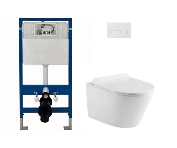 (Wall Hung Cistern And Frame) Wall Hung Toilet Rimless DPT Pan, Seat ...