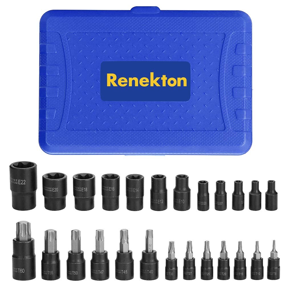 Renekton Master Torx Bit Socket and External Torx Socket Set S2 and C ...