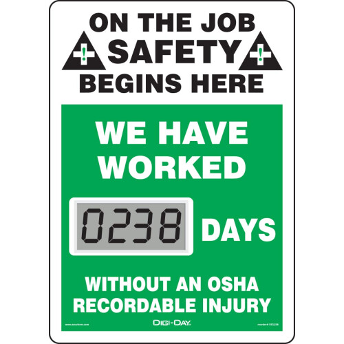 AccuformNMC Mini Digi-Day Battery Powered Electronic Safety Scoreboard ...