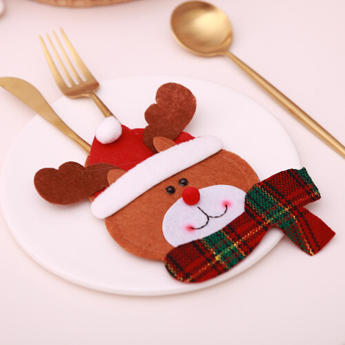 (Round Face Reindeer) Christmas Charming Cutlery Holders Featuring ...