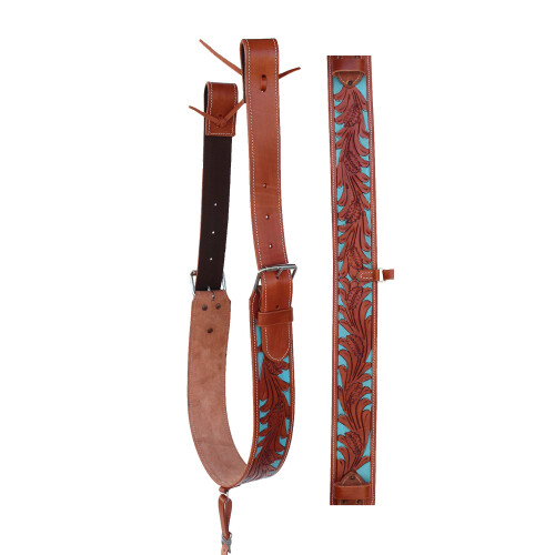 ProRider Horse Western Leather Floral Tooled Back Rear Cinch Flank w/O ...