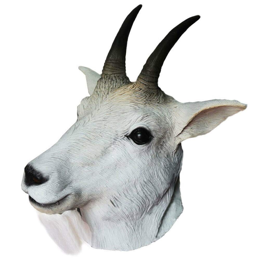 Rubber Goat Antelope Animal Head Mask Latex Sheep Mask Halloween Fancy ...