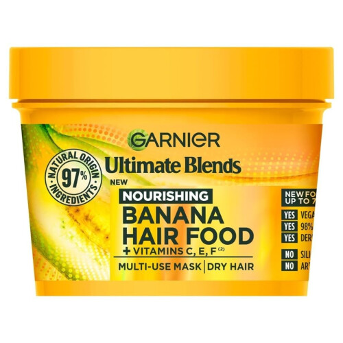 Garnier Ultimate Blends Hair Food Banana Maschera Trattamento 3 in 1 ...