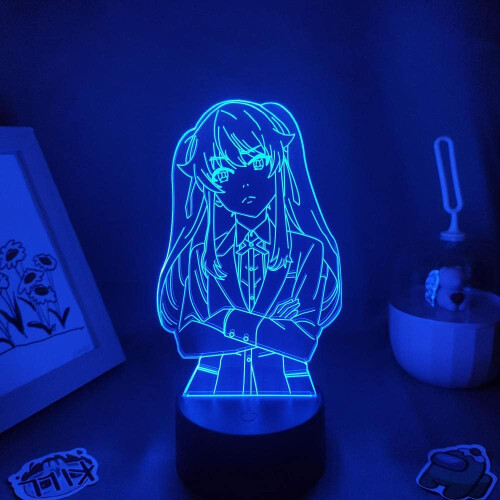 3D Night Light Illusion Japanese Anime Decor LED Kakegurui Anime Figure ...