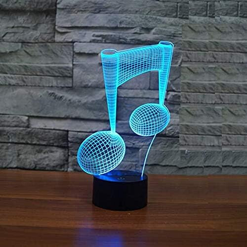 3D Music Note Night Light Touch Table Desk Optical Illusion Lamps 7 ...