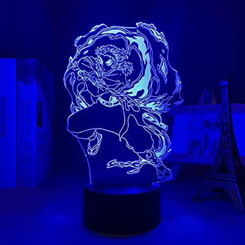3D Anime llusion Night Light Demon Slayer Kyojuro Rengoku for Bedroom ...