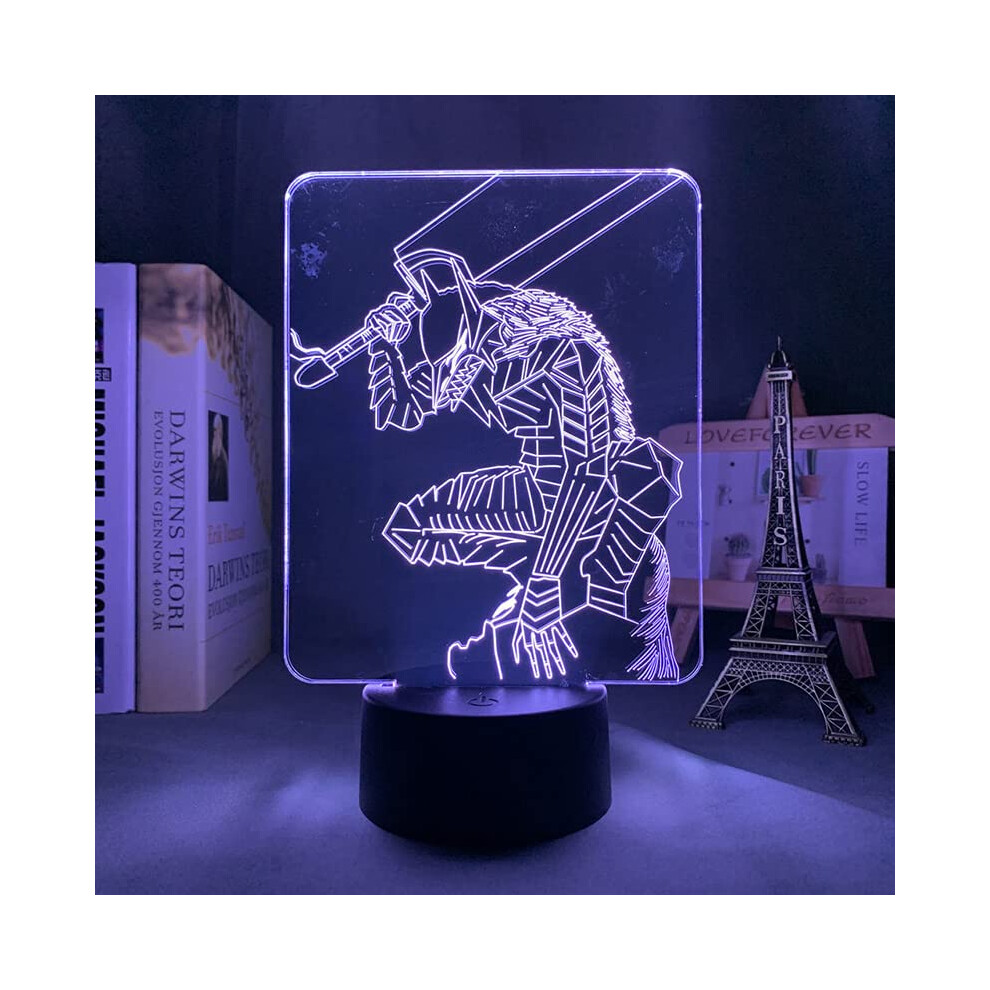 Anime Berserk 3D Night Light for Kids-Manga Berserk Guts Sword Figure ...