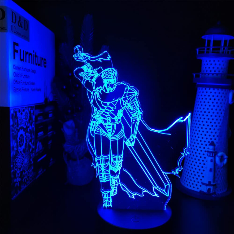 Anime Berserk 3D Night Light for Kids-Manga Berserk Guts Sword Figure ...