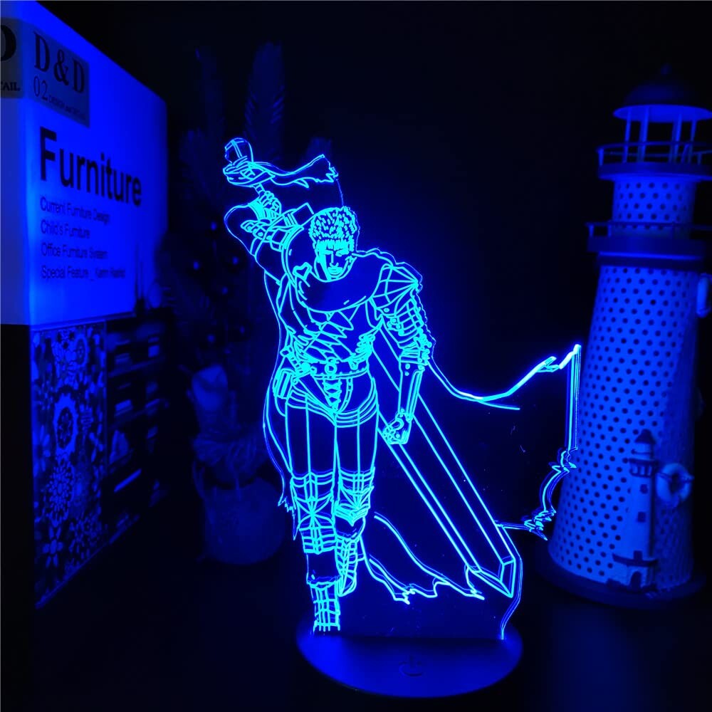 Anime Berserk 3D Night Light for Kids-Manga Berserk Guts Sword Figure ...