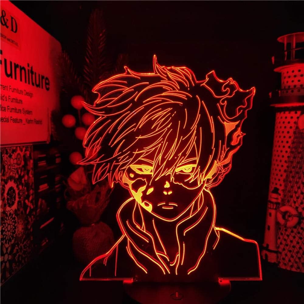 Anime Lamp Night Light Illusion Light My Hero Academia Shoto Todoroki ...