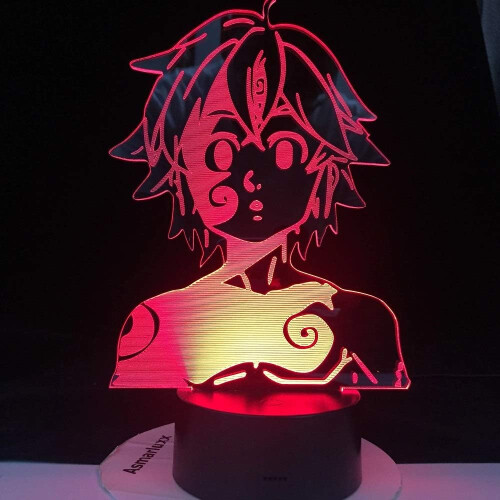 Anime Lamp Illusion Light LED Night Light Lamp Escanor Seven Deadly ...