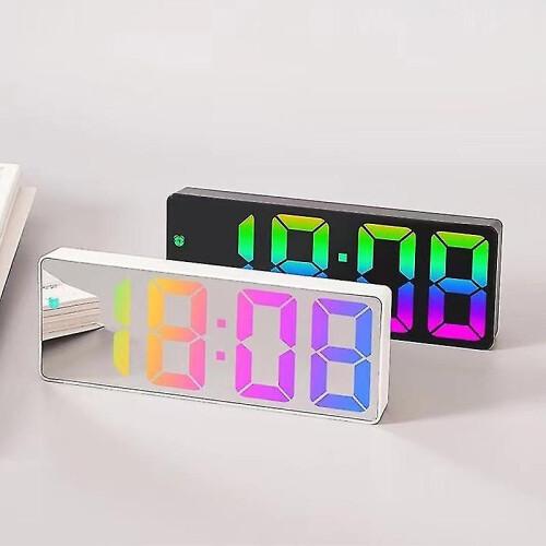 (black case D) Digital Alarm Clock Color Fonts Led Alarm Clock For ...