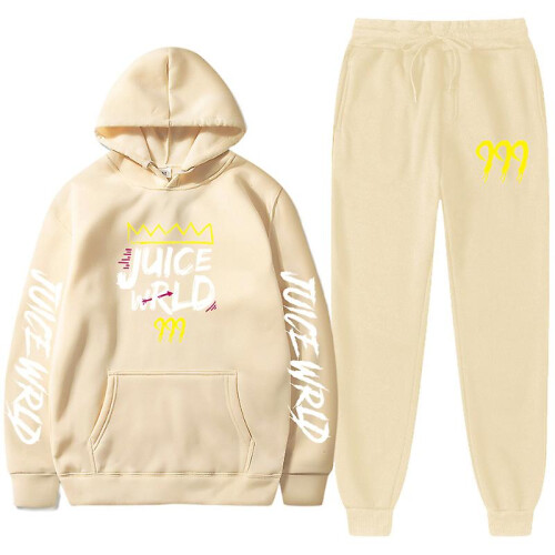 (S, Khaki) New Juice World Hoodie Suit Sweatshirt + Jogging Pants Juice ...