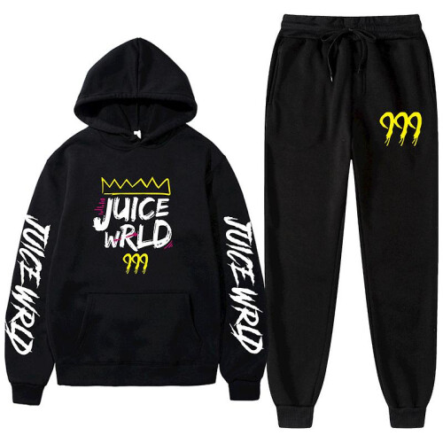 (XL, black) New Juice World Hoodie Suit Sweatshirt + Jogging Pants ...