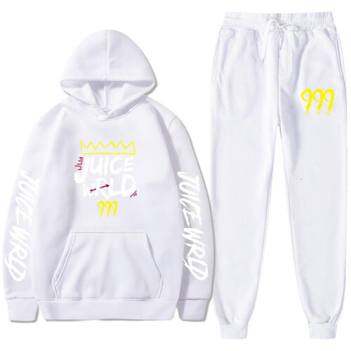 (XXXL, White) New Juice World Hoodie Suit Sweatshirt + Jogging Pants ...
