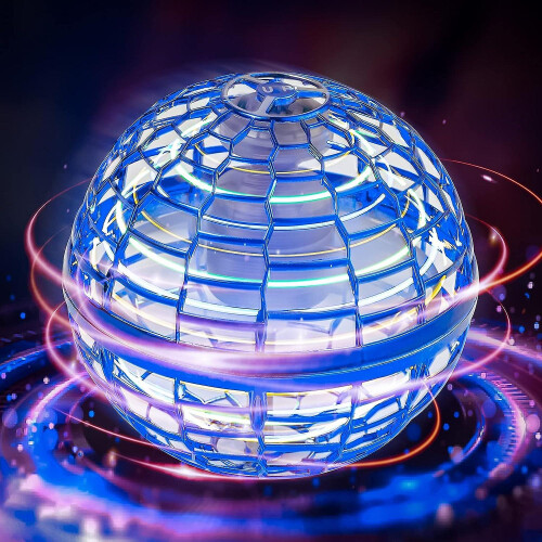 (Blue) Flying Orb Ball, Cosmic Boomerang Ball, Galactic Spinner, Magic Hover Orb With Led Lights ...