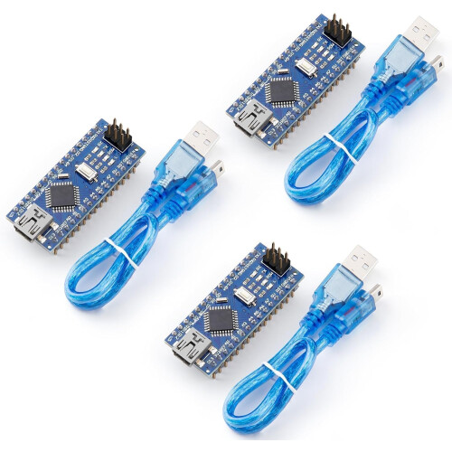 ELEGOO Pre-soldered Nano Board CH 340/ATmega+328P with USB Cable ...