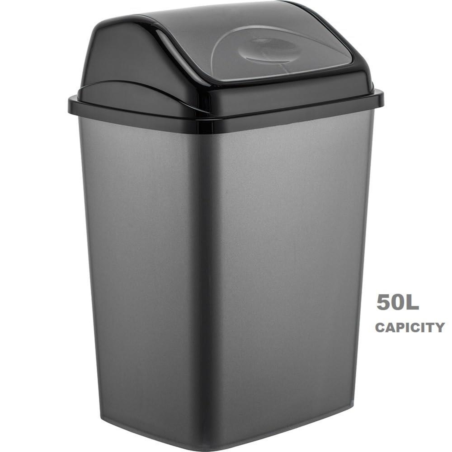 (50 Liter) MantraRaj Plastic Flip Top Waste Bin Removable Swing Lid ...