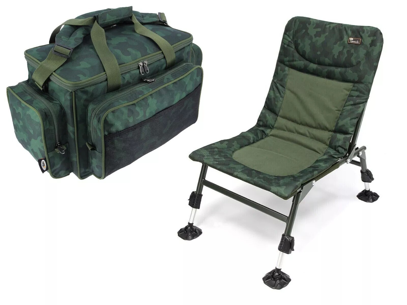 CARP FISHING Nomadic Chair with Adjustable Legs & NGT CARRYALL BAG 709C ...