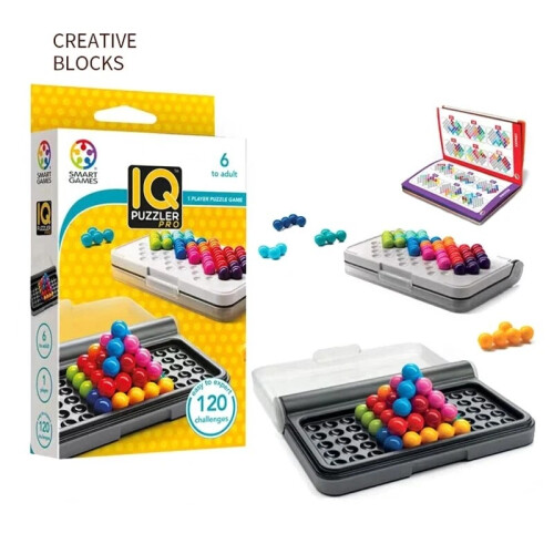 (2D) 120 Challenges IQ 3D Puzzle Board Game Pyramid Plate Pearl Logical ...