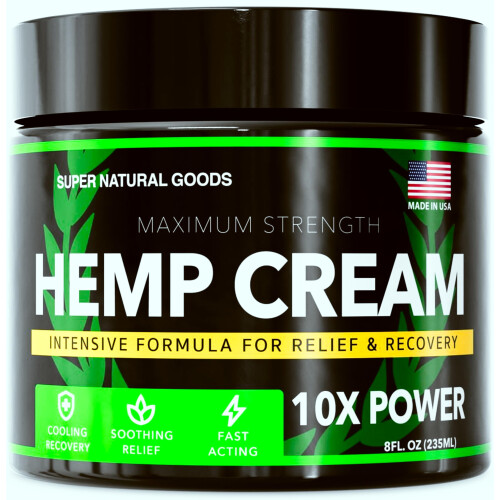 Hemp Cream Maximum Strength 8oz Soothe Discomfort Back Neck Muscle ...
