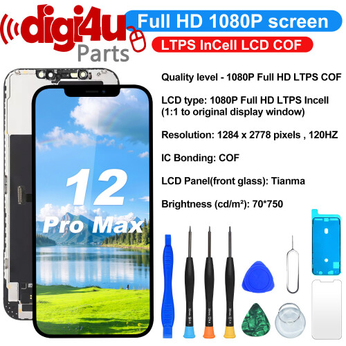 Screen Replacement For iPhone 12 Pro Max COF LCD Display Digitizer Kit ...