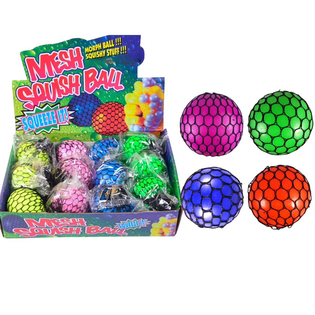 (24 Squish Balls) Mesh Squish Balls Sensory Stress Balls Kids 7CM on OnBuy