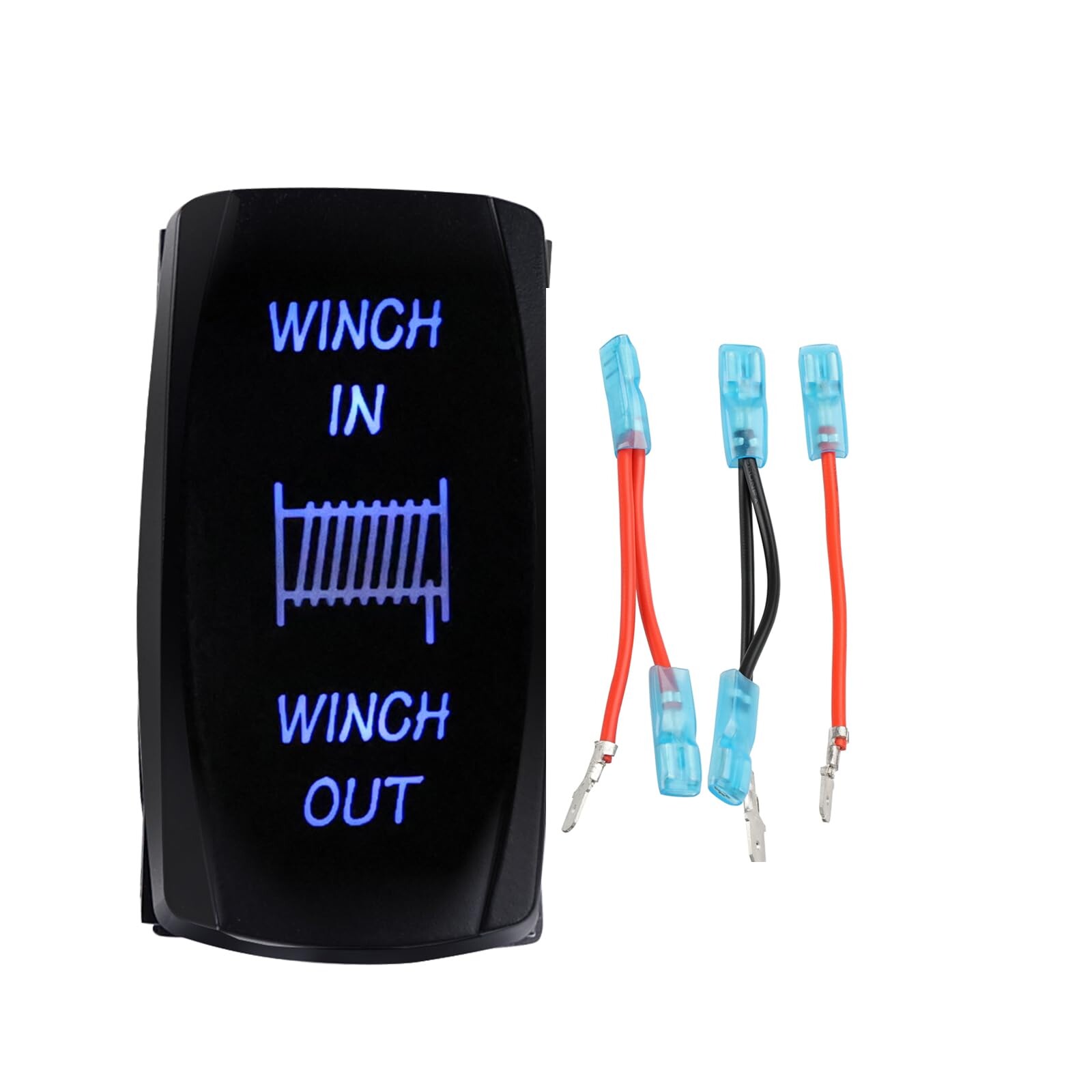 WATERWICH 7 pin Momentary Winch in Out Rocker Toggle Switch Waterproof ...