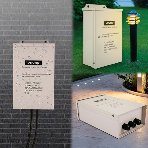 VEVOR 300W Pool Light Transformer 120V AC to 12V MultiTap Low Voltage ...