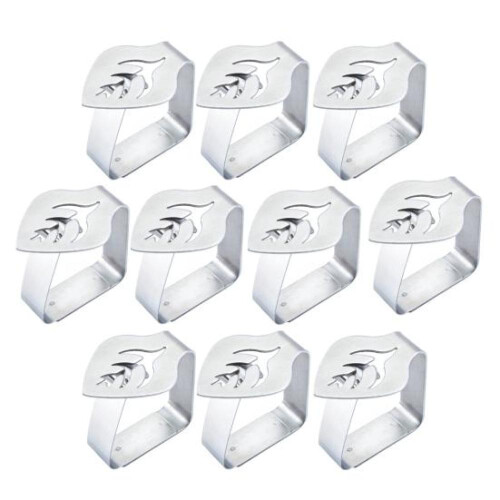 10Pcs Metal Clamps Hotel Leaf Shape Tablecloth Cover Dining Table ...