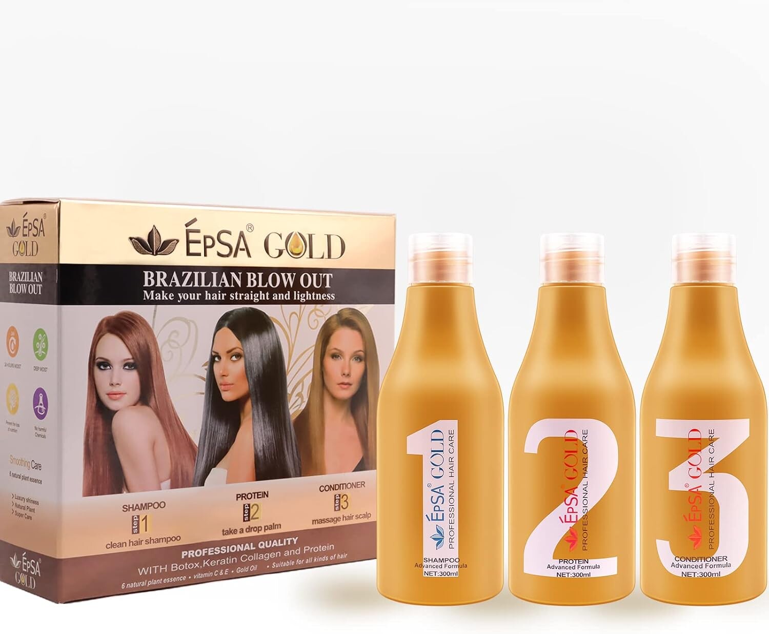 EPSA Brazilian Keratin Treatment Complex 3in1 Set | Repairing Keratin ...