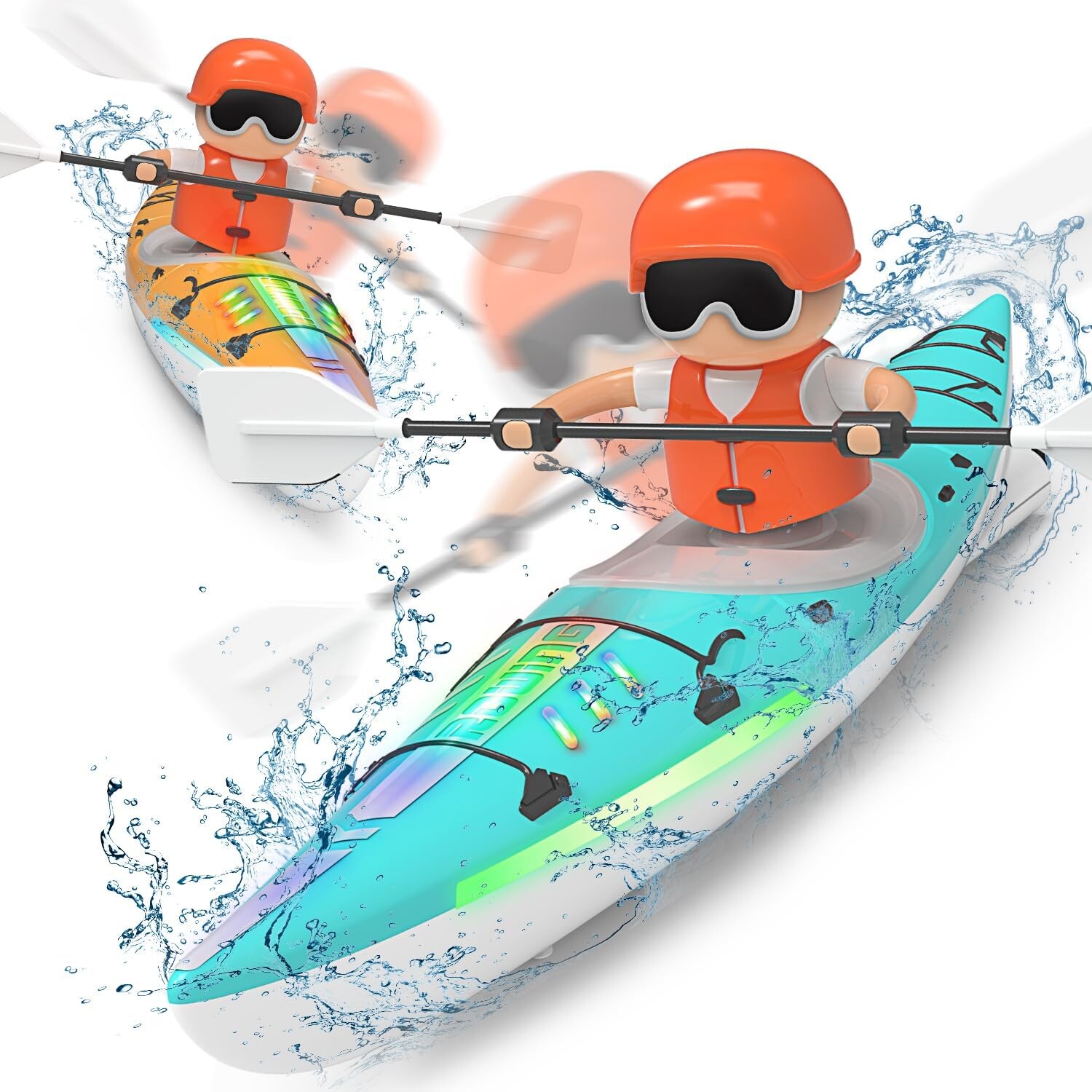 RC Kayak Boat W/Colorful LED Light for Kids, Innovative Realistic ...