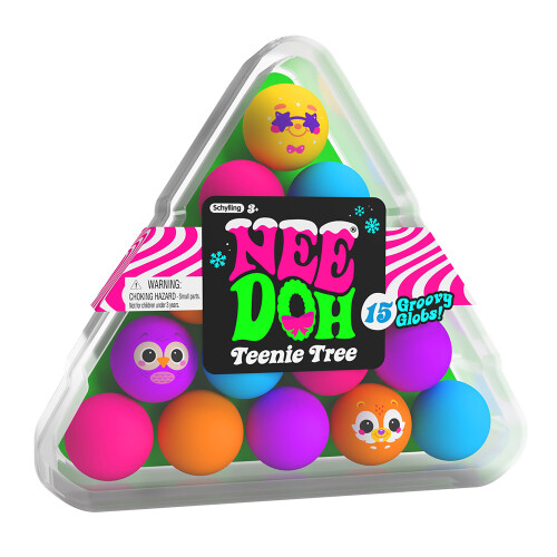 Schylling Teenie Tree Nee Doh, 15 Piece Christmas Nee Doh Stress Ball ...