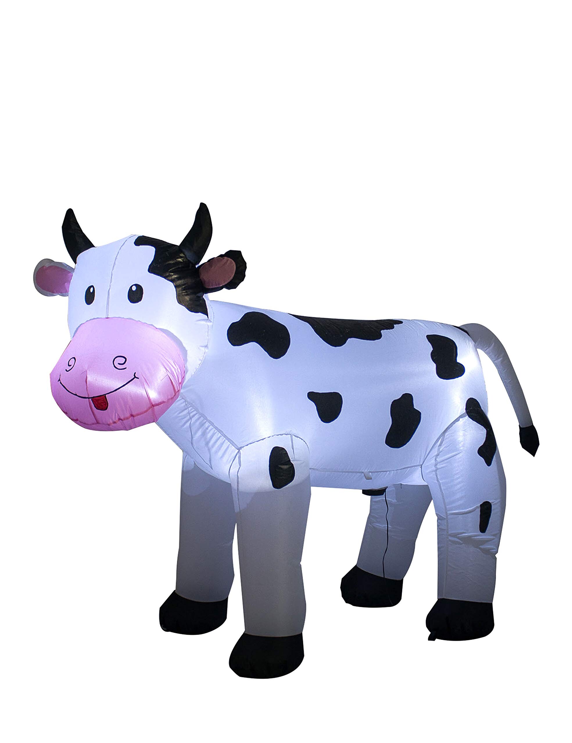 TRMESIA 6FT Christmas Inflatable Cow Decoration with LED Lights Indoor ...