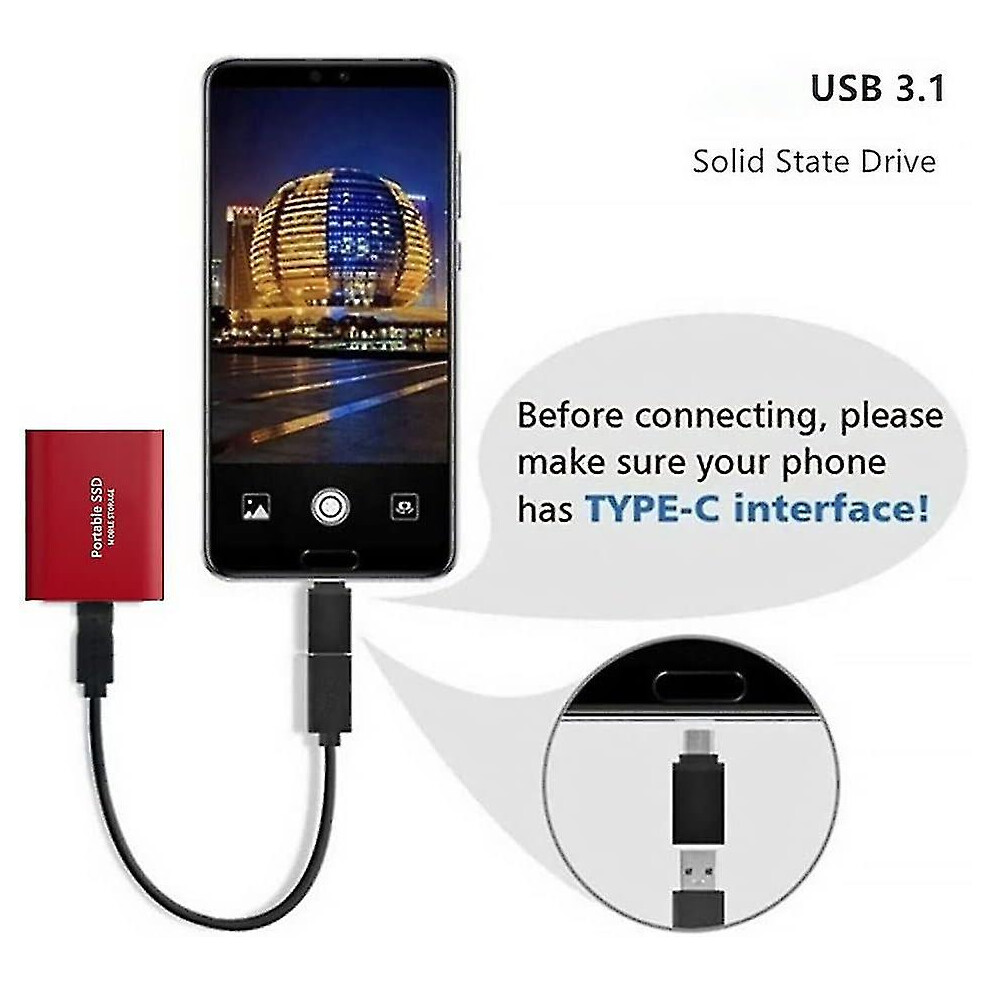 (Red, 128TB) Mobile Hard Drive Ssd Solid State M2 High-speed Usb3.0 2tb ...