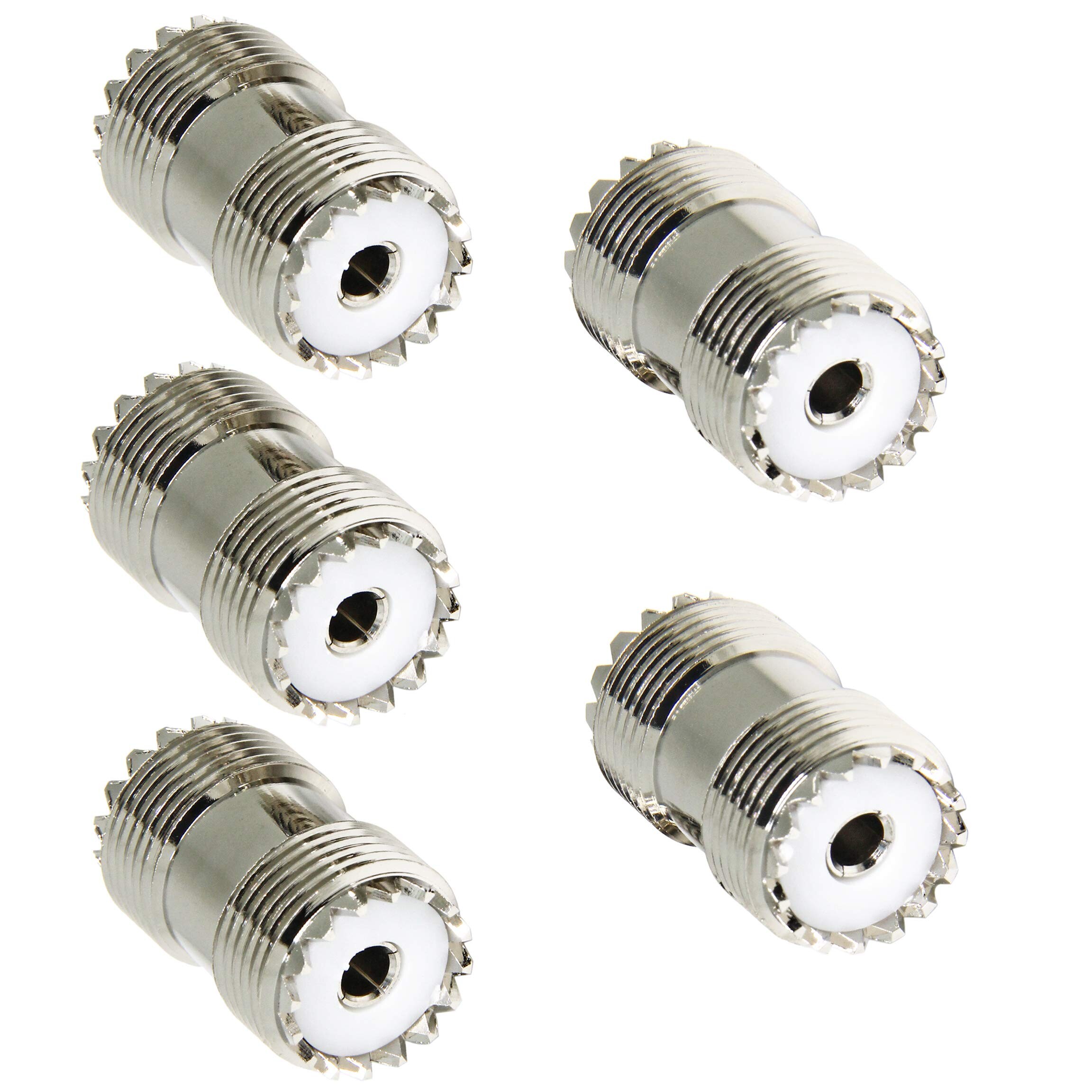 PL259 Barrel Connector 5 Pack UHF Female to Female Coax Coaxial Adapter ...