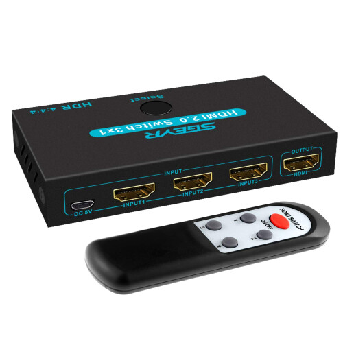 SGEYR HDMI 20 Switch Splitter 3 Port 4K HDMI Switcher 3 in 1 Out HDMI ...