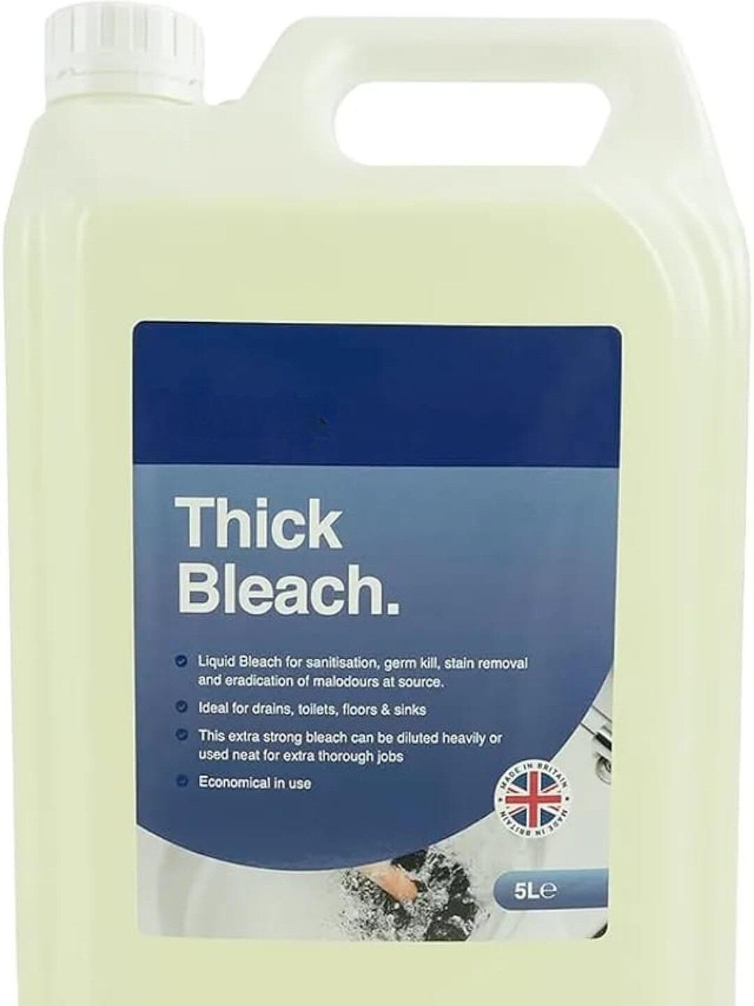 Thick Bleach, 5L, Extra Strong Toilet Bleach Liquid for Sanitisation ...