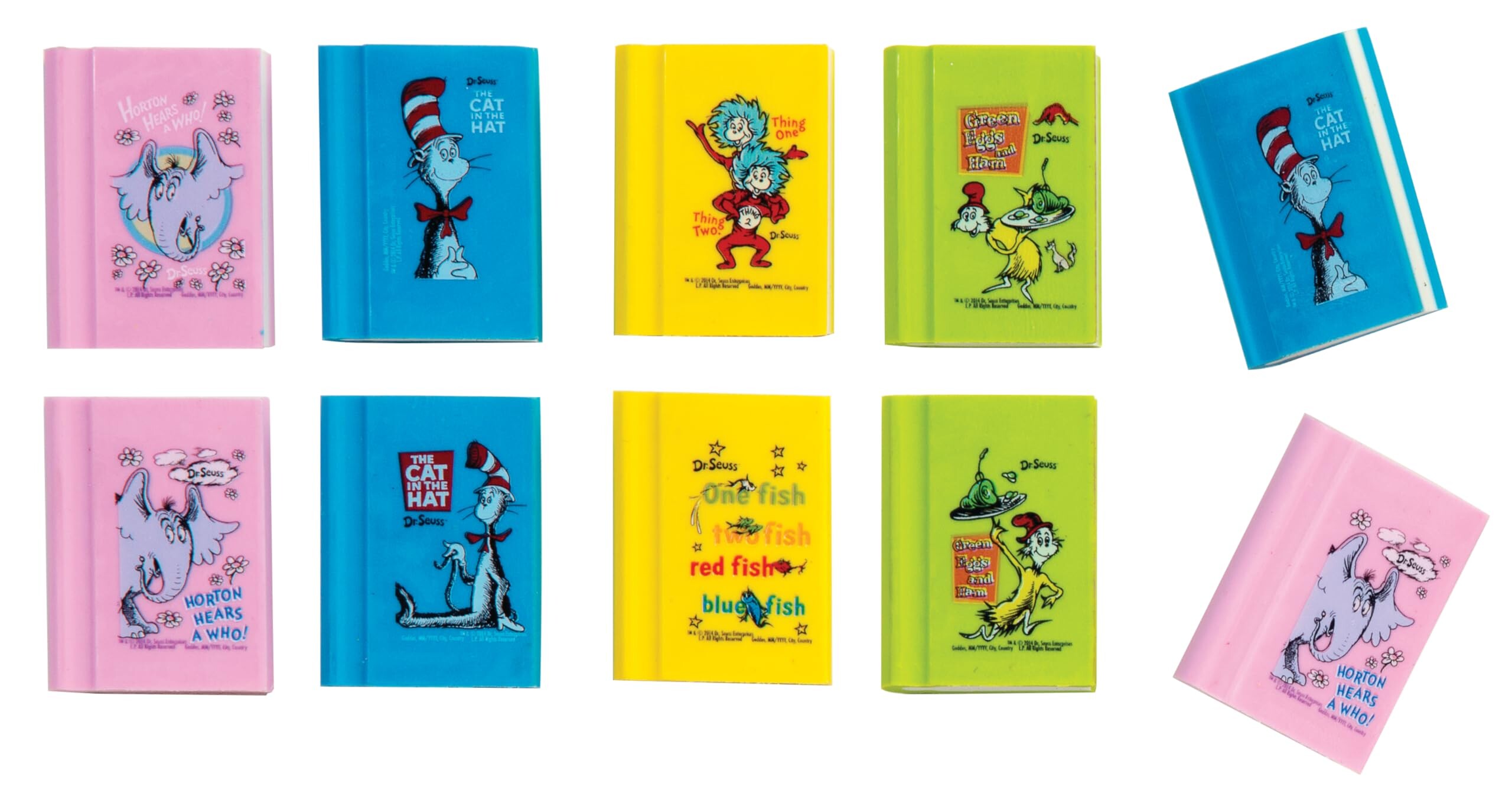 Raymond Geddes 69689 Dr Seuss Book Erasers For Kids Pack of 48 on OnBuy
