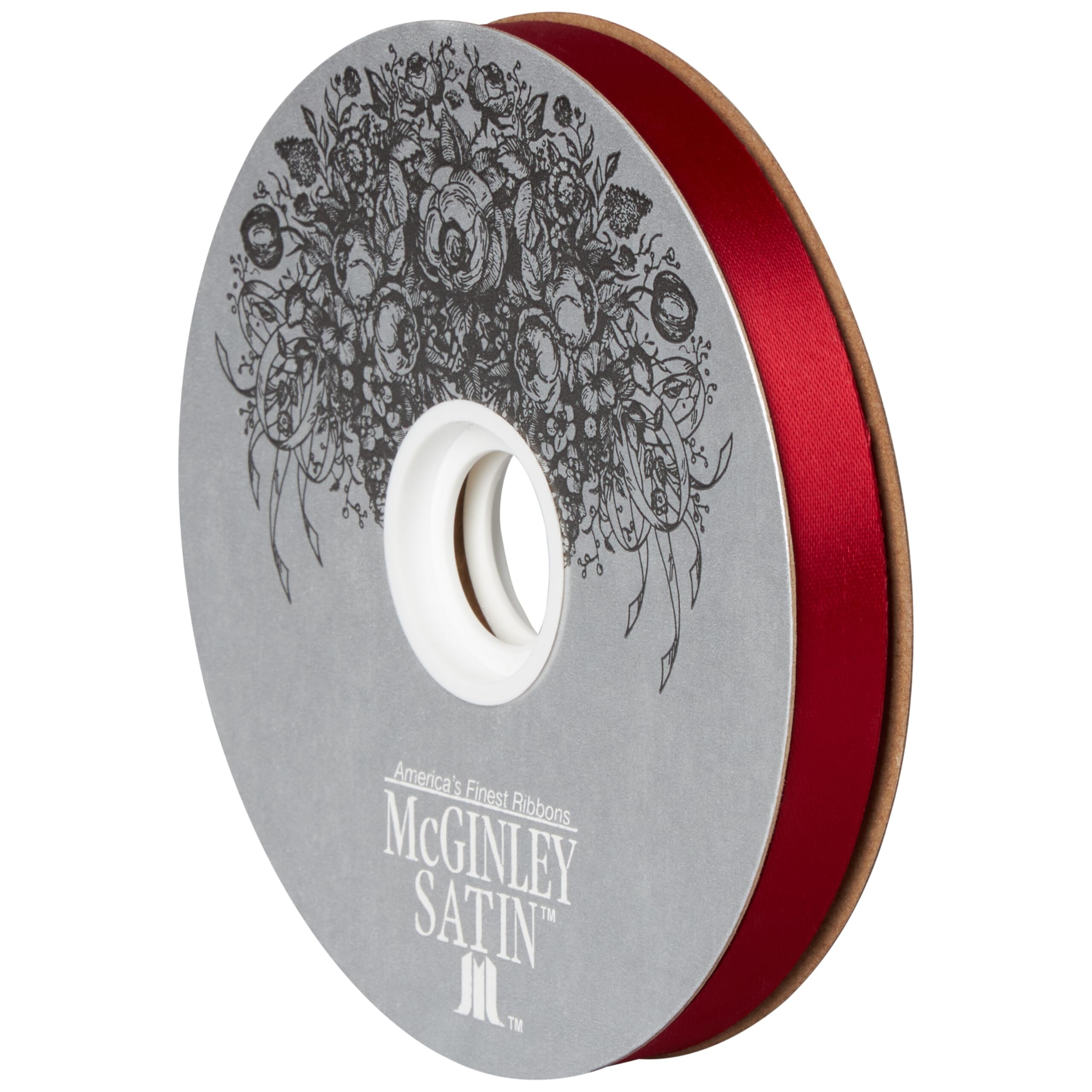 McGinley Mills 9/16"""" W Ruban de satin en actate Rouge Bobine de 100 ...
