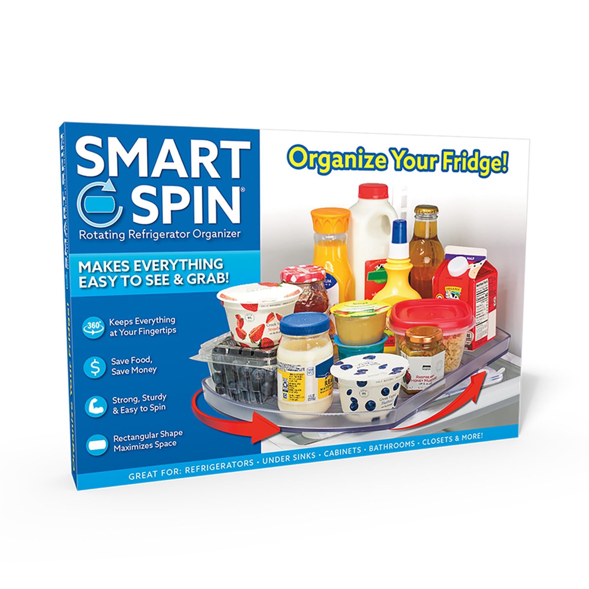 Ontel Smart Spin Rotating Refrigerator Organizer Use This Lazy Susan as ...