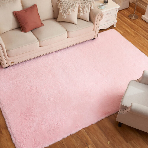 Arbosofe Area Rugs for Living Room Bedroom 4X6 ft Pink Fluffy Fuzzy ...