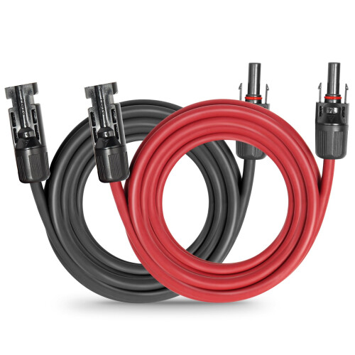 Kimbluth 10 AWG Solar Extension Cable 8FT Black 8FT Red Ultra Solar ...