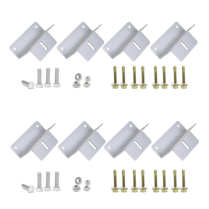 ECOWORTHY 8 Units Solar Panel Mounting Brackets Z Bracket Sets Lightweight Aluminum ...