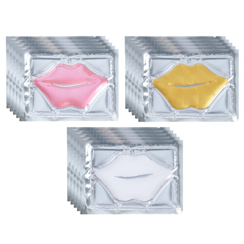 (Pink) 5pcs Crystal Collagen Lip Mask Lips Plumper Pink Lip Patches ...