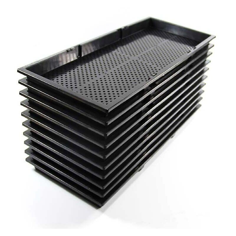 10pcs Plastic Growing Tray Reusable Seedling Tray Black Planting Tray ...