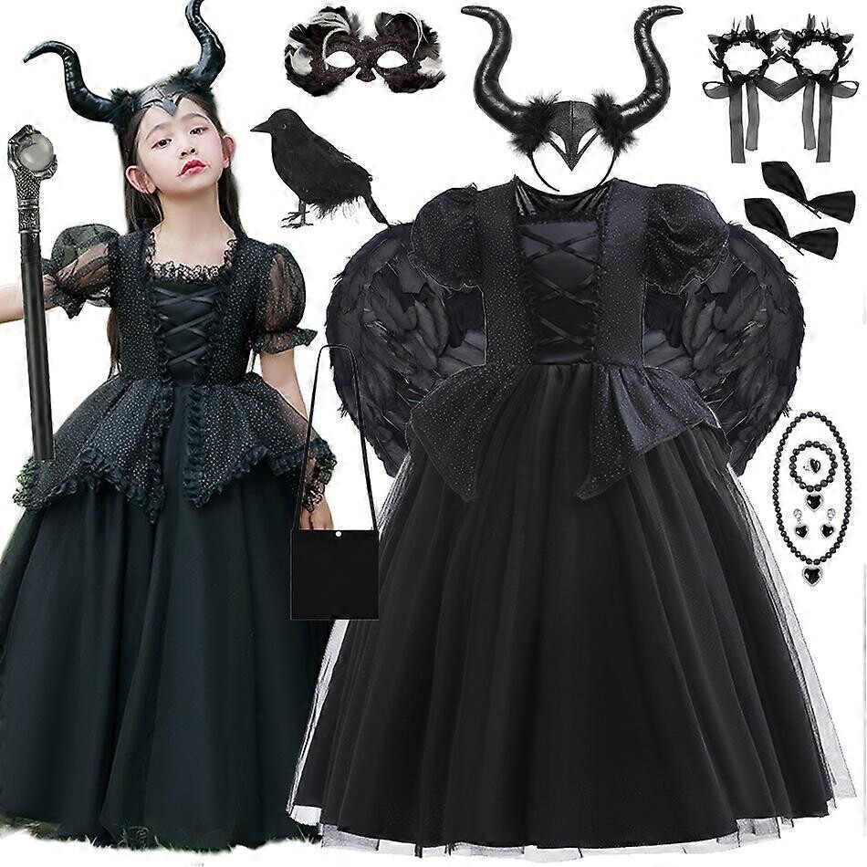 (4T (Tag 120), Maleficent Dress F) Disney Girls Maleficent Dress ...